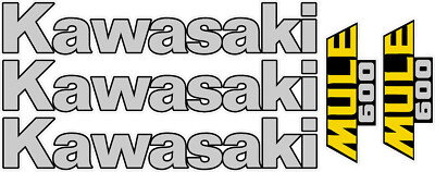 #B4971 Kawasaki Mule 600 Decal Sticker Kit LAMINATED 5 pcs | Decal ...