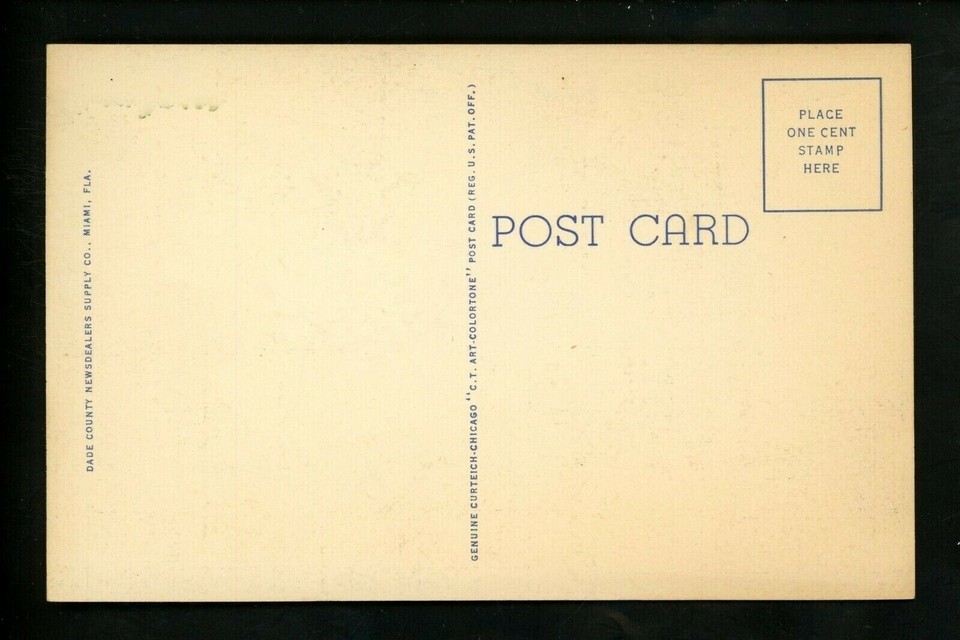 Florida FL postcard Coral Gables, Douglas Entrance linen Curt Teich | eBay