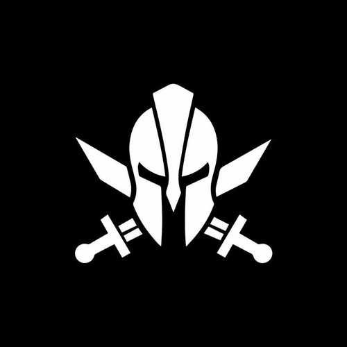 Spartan Helmet with Crossed Swords Sticker Decal for Car Bike Truck ...
