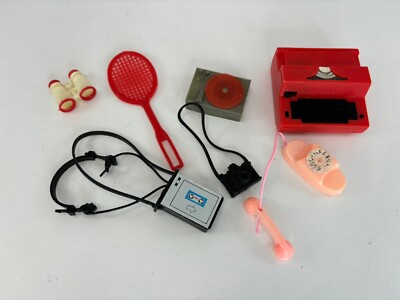 Vintage 1980s Barbie Walkman Cassette Camera Typewriter Phone Record ...