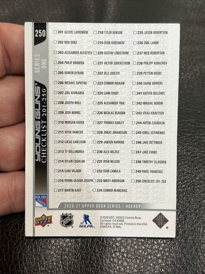 2020-21 Upper Deck Young Guns Alexis LaFreniere - Vitali Kravtsov ...