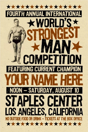Strong Man Competition Flyer