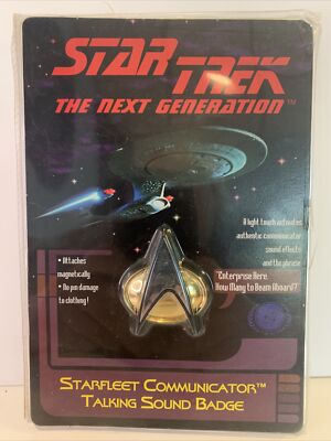 STAR TREK The Next Generation Talking Communicator Emblem Badge Tested ...