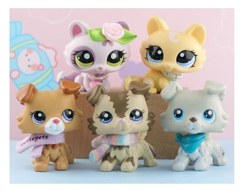 Littlest Pet Shop lps Collie and Crouching cat Rare LPS Pet with LPS ...