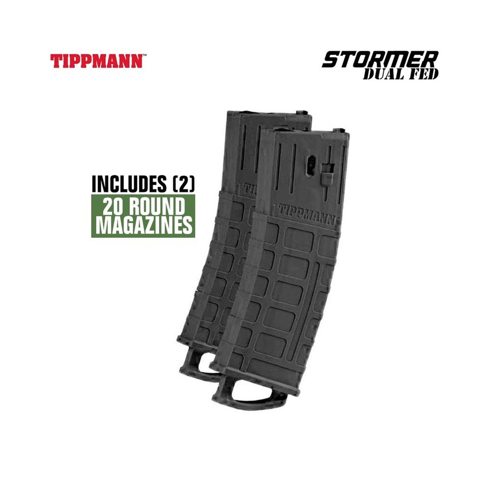 Maddog Tippmann Stormer Elite Dual Fed Titanium HPA Paintball Gun Marker Star... | eBay