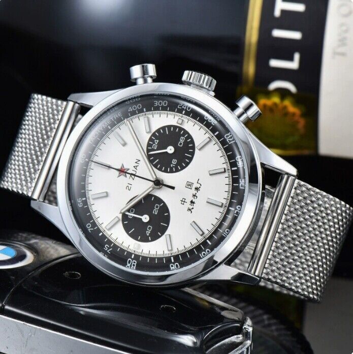 Seagull 1963 Quartz Sapphire Chronograph Watch 42mm Waterproof ...