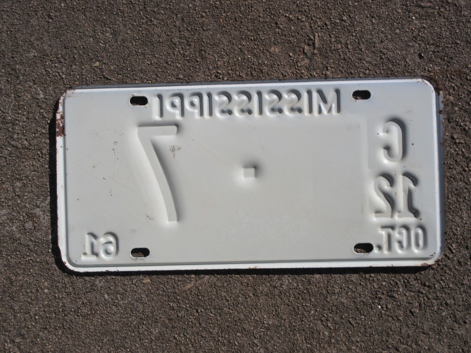1961 Mississippi White Black License Plate C12 7 Ford Chevrolet LOW ...