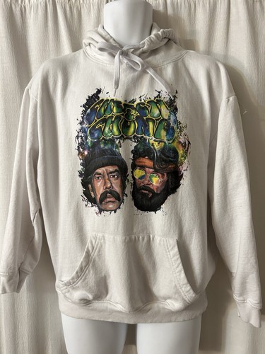 Hoodie: Cheech and Chong stoner sweater white large | eBay