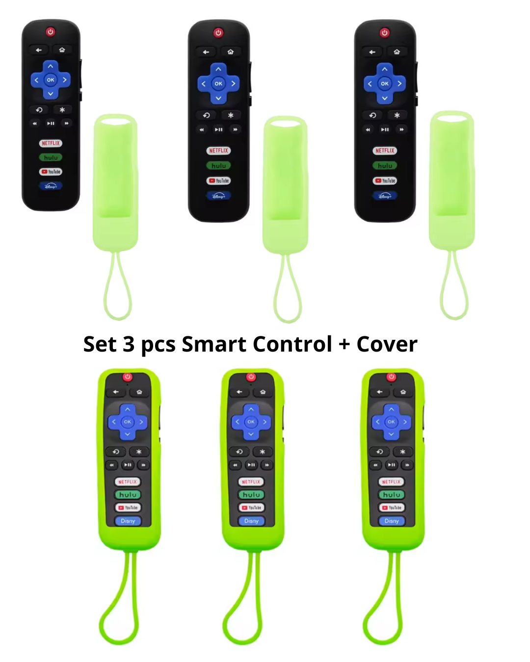 Smart Universal TV Remote Control & Cover TLC/Hisense/Sharp/Onn Roku ...