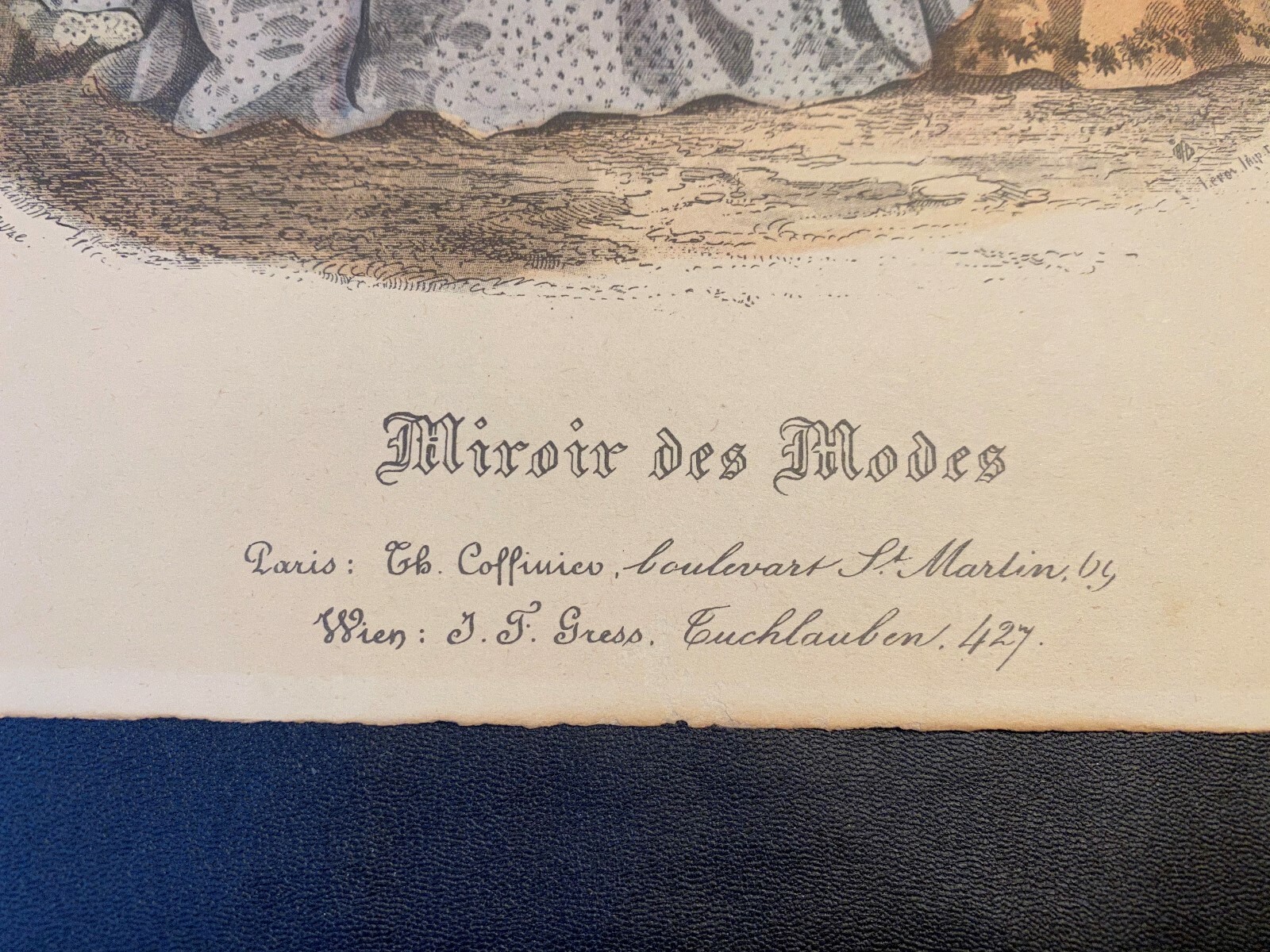 Vtg Color Victorian Lady Dress Print " Miroir Des Modes" | eBay