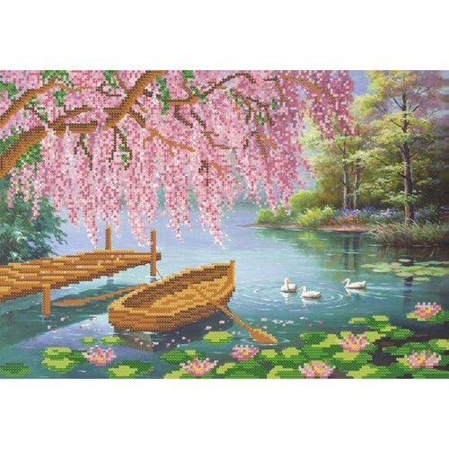 Bead Embroidery Kit Spring DIY Beaded needlepoint Beaded stitching | eBay