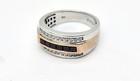 MENS MGW 10K WHITE & YELLOW GOLD 1 CT. DIAMOND & BLACK DIAMOND RING ...