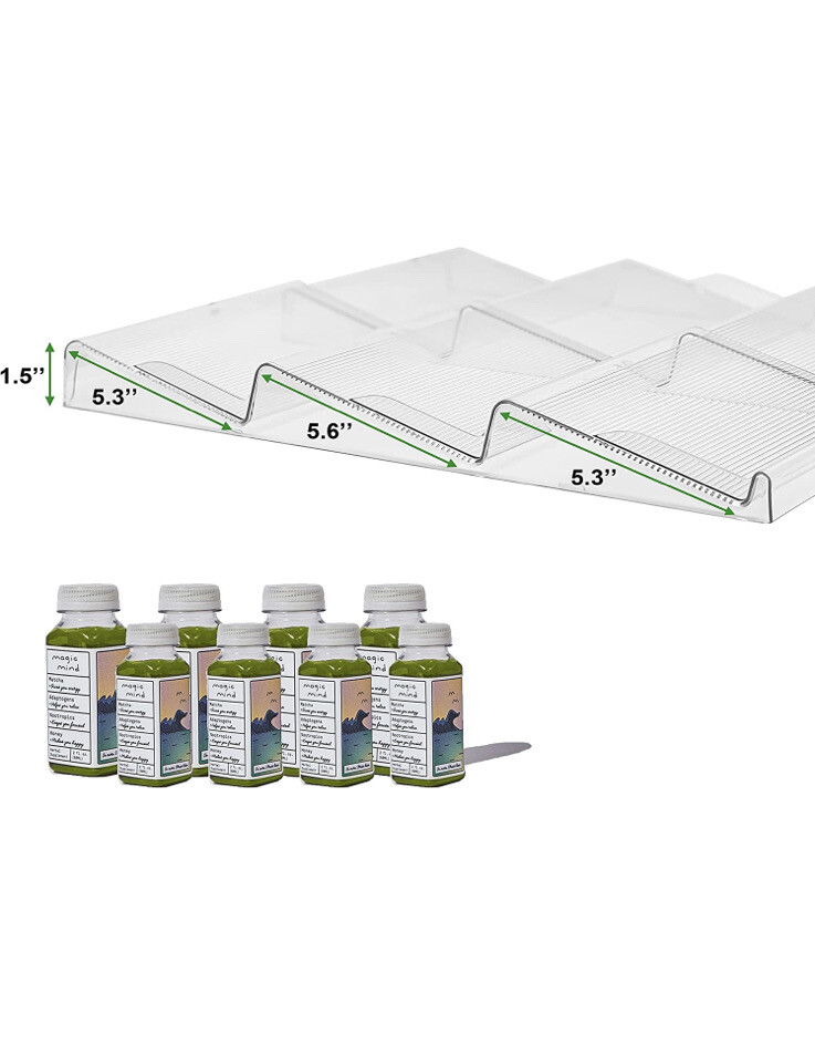 2 Pack Expandable Drawer Spice Rack Organizer 3 Slanted Tiers Clear ...