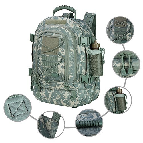 3 Day Tactical Backpack Large Capacity Army Molle Bag Expandable Hiking ...