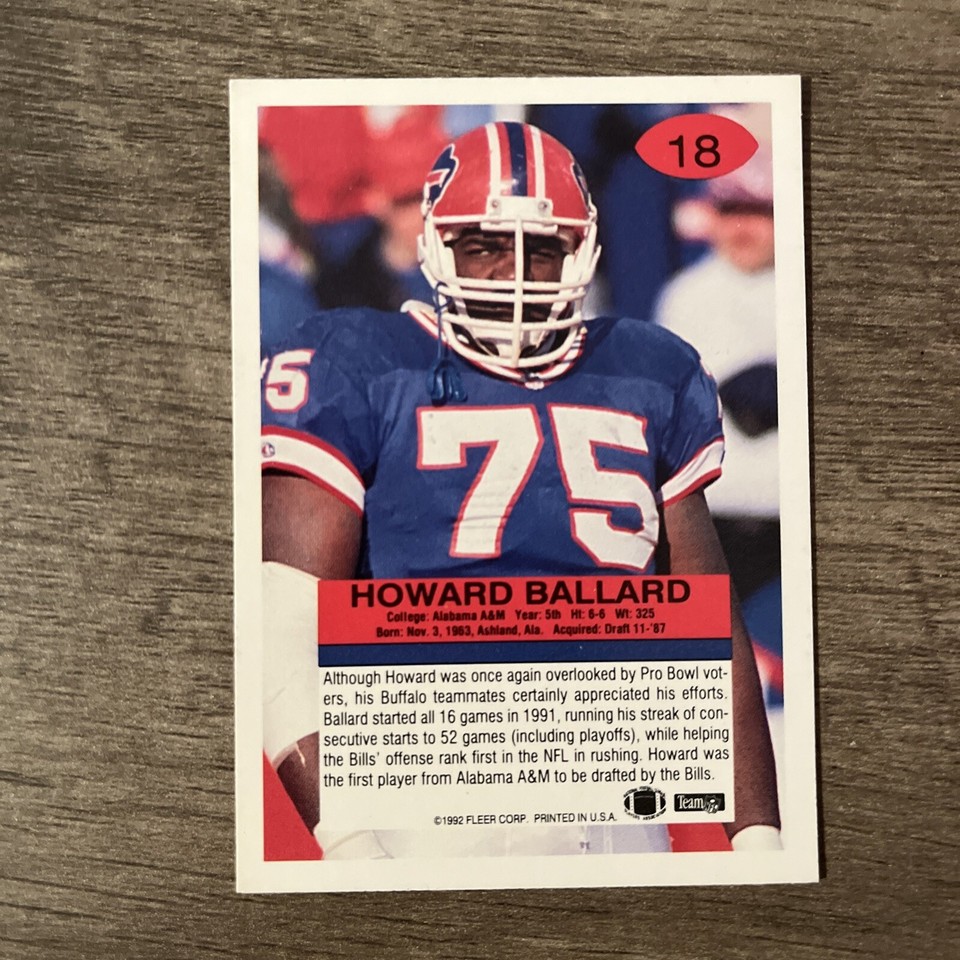 1992 Fleer Football Card - Howard Ballard NFL Buffalo Bills | eBay