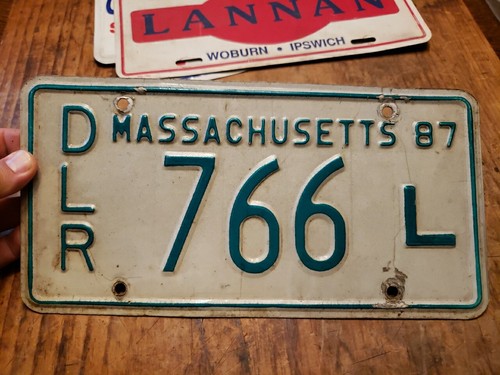 Massachusetts Ma License Plate Car Dealer Tag 1987 DLR 766 L | eBay