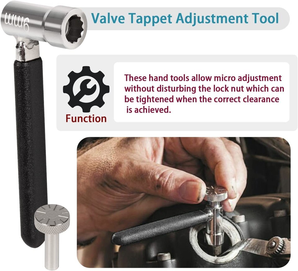 Engine Valve Adjustment Wrench: 3mm Tappet Adjuster/ 9mm Screw ...