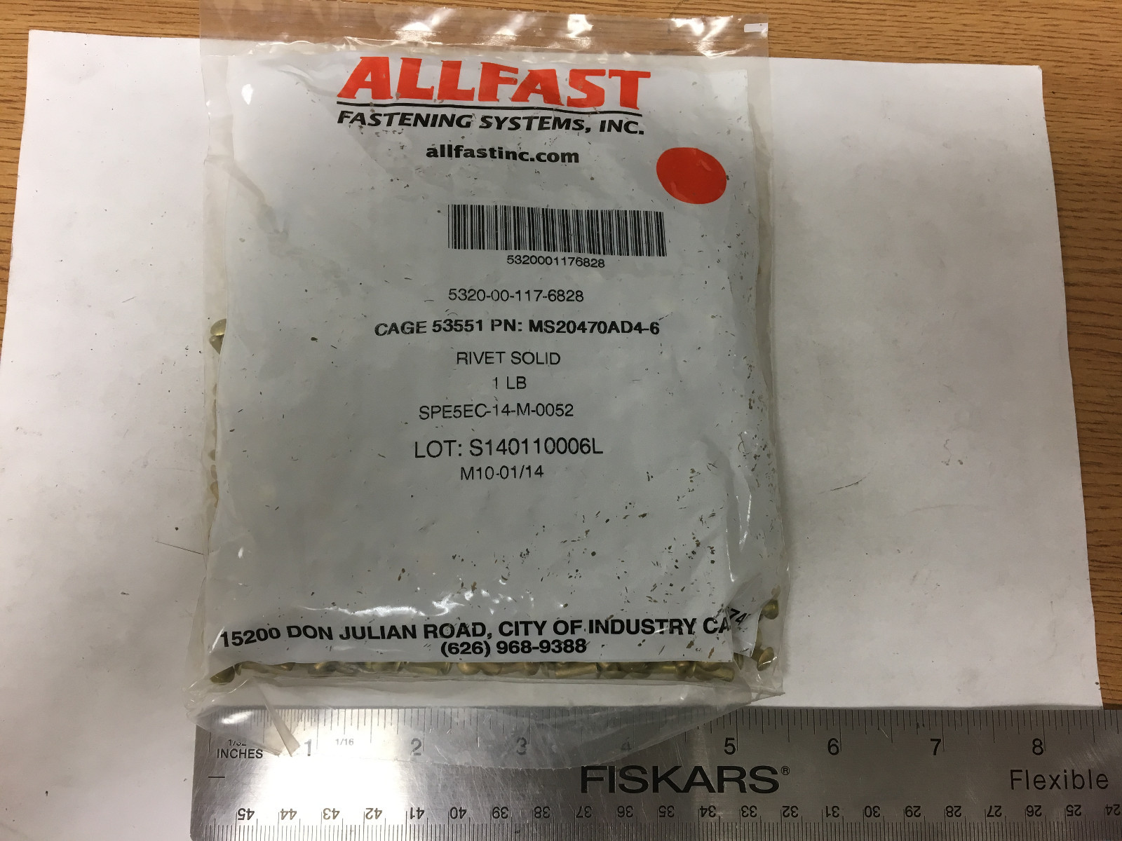 ALLFAST MS20470AD4-6 SOLID RIVETS 1LB | eBay