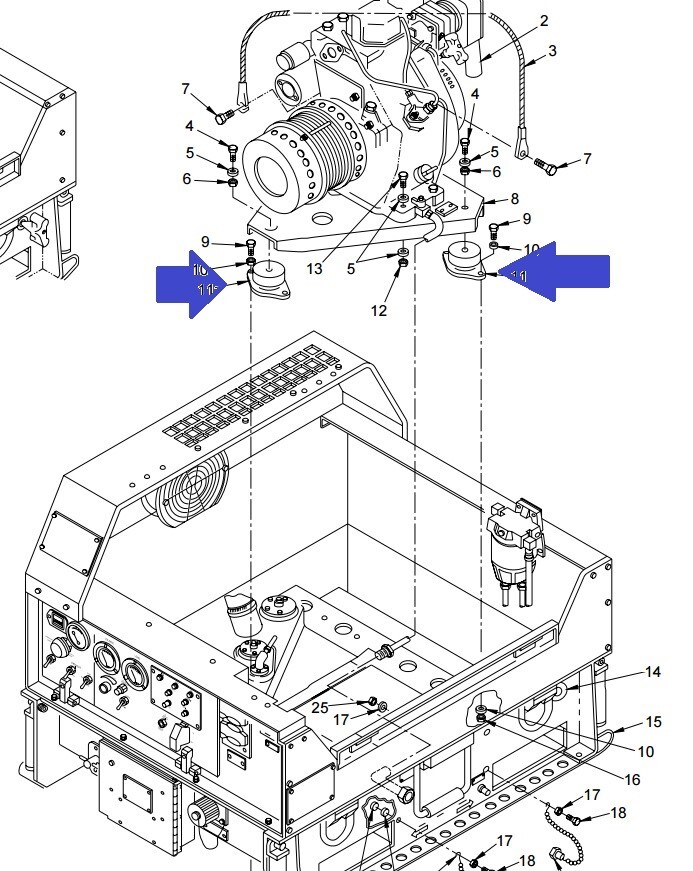 4 Military Generator Genset Shock Mount Resilient Mount MEP-831A Part ...