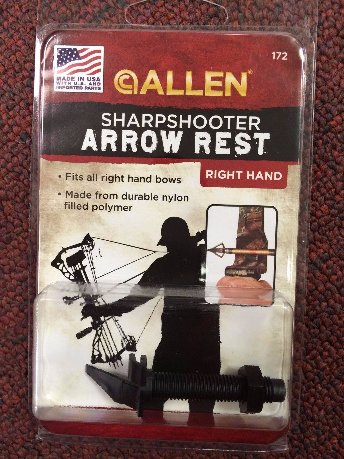 Bow & Arrow Arrow Rest, Sharpshooter, For Right Hand Bows, Made in U.S ...