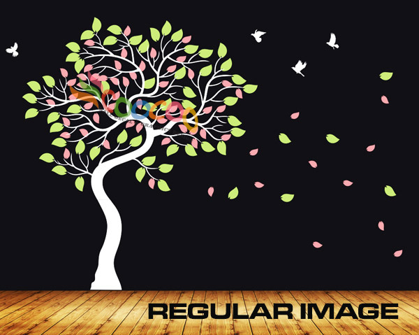 Wall Decor Decal Sticker Removable vinyl large Dancing Tree Birds 68 ...