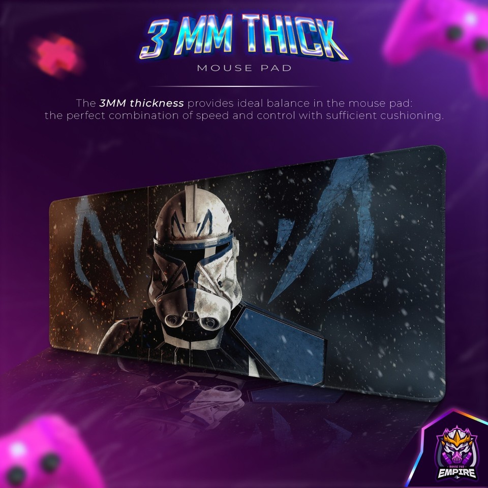 Star Wars Clone Trooper Desk Mat - Galactic Empire Gaming Mouse Pad | eBay