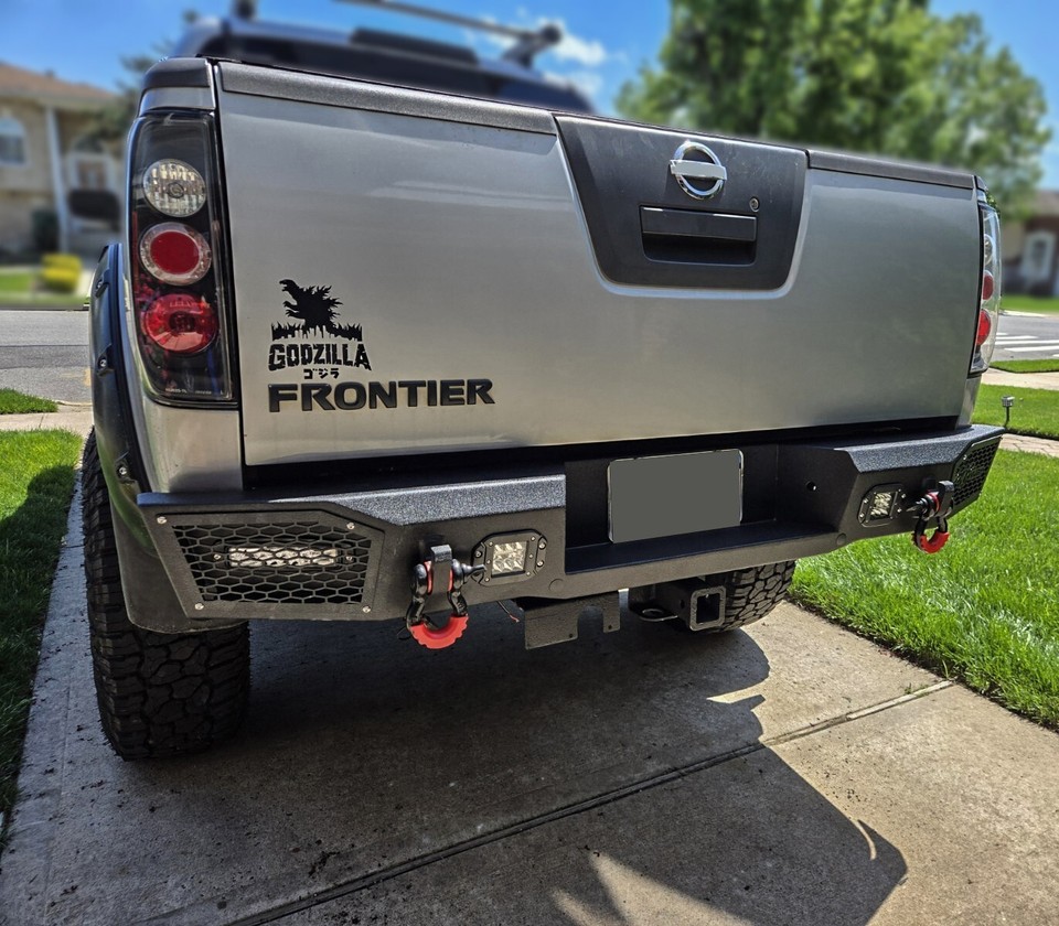 Vijay Fit 2005-2021 Nissan Frontier Rear Bumper Black Texture Steel w ...