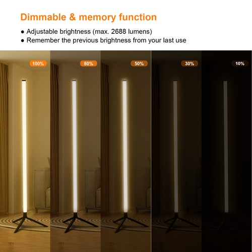 Floor RGB LED Lamp Corner Light Standing Mood Remote Colour Changing ...