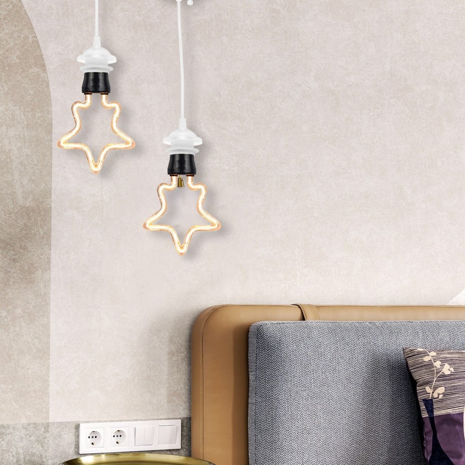 2 Pcs E27 Hanging Wire Set Ceiling Light Socket Base Lightbulb Outlet ...