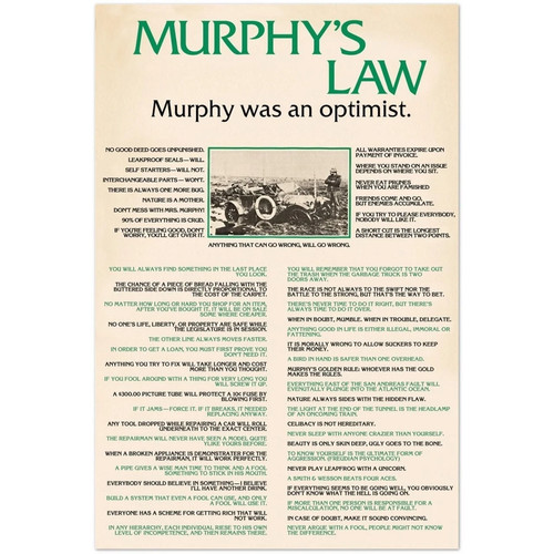 Murphys Law Quote Poster | eBay
