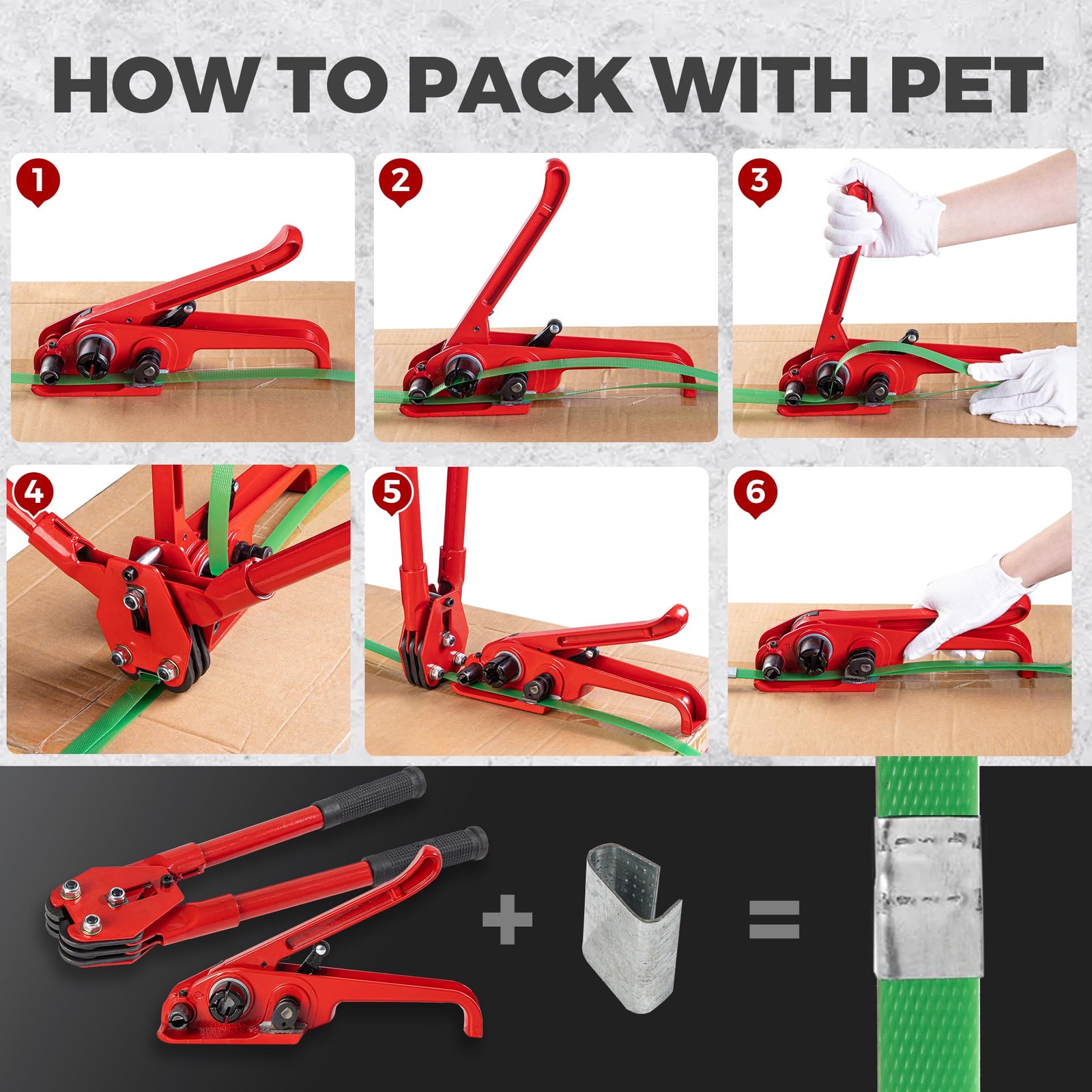 Heavy-Duty Package Strapping, 1500 ft x 5/8" Green PET Banding Strap ...