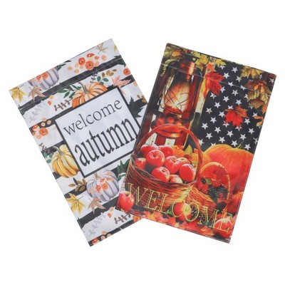 2pcs Autumn Garden Flags Pumpkin Pattern Garden Flag Fall Welcome | eBay UK