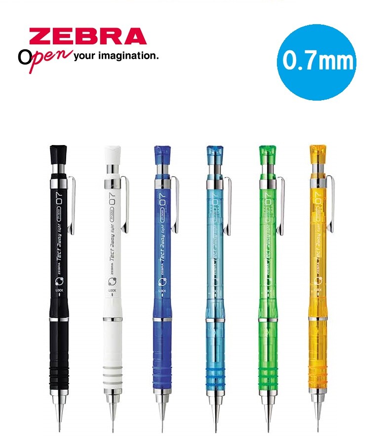 Zebra Tect 2way Light Mechanical Pencil 0.7mm Choose from 6 body colors ...
