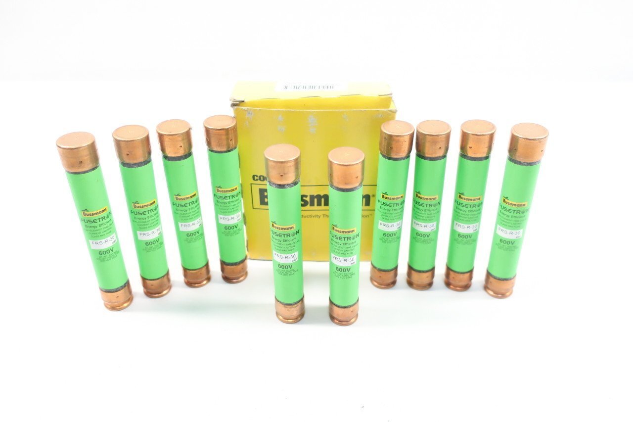 Box of 10 New COOPER BUSSMANN FRS-R-30 FUSETRON 30A AMP 600V-AC Fuse ...
