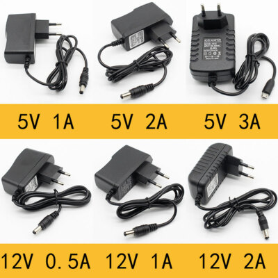 100-240V AC to DC Power Adapter Supply Charger 24V 5V 12V 1A 2A 0.5A EU ...