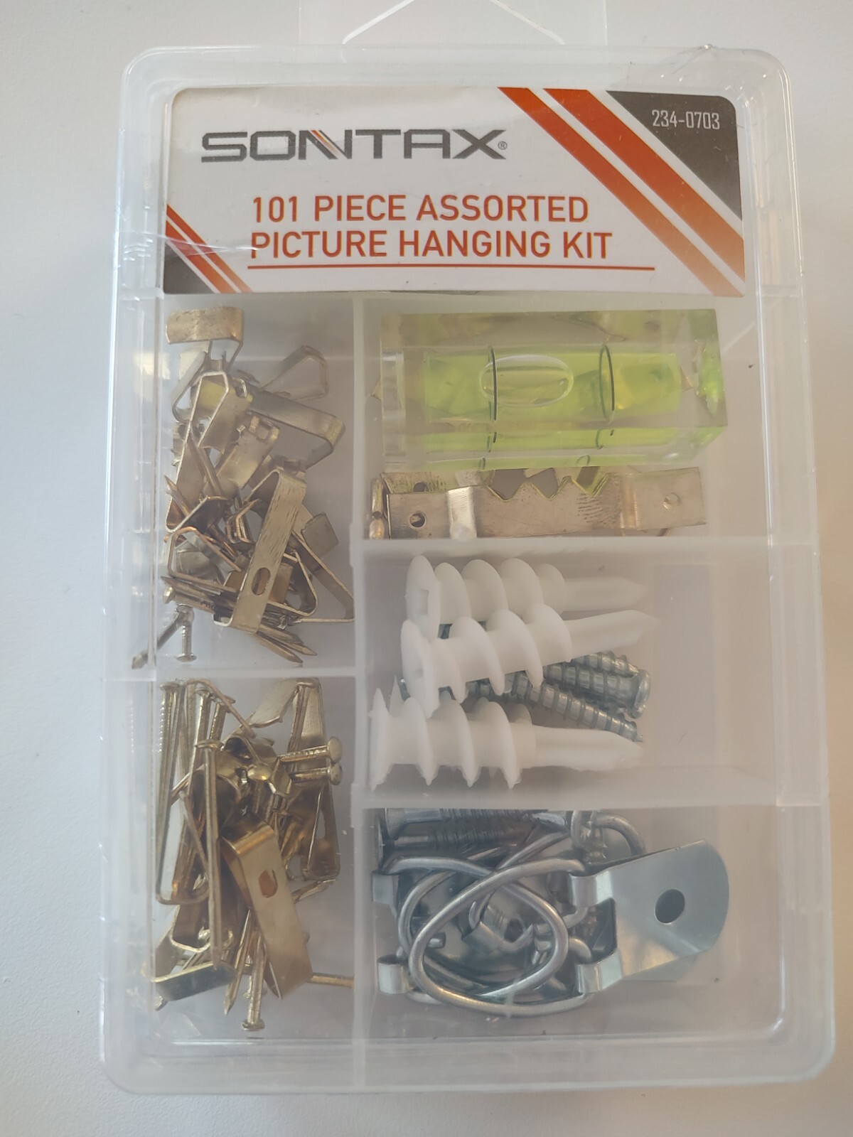 101 Piece Assorted Picture Hanging Kit includes Mini Level Sontax 234 ...