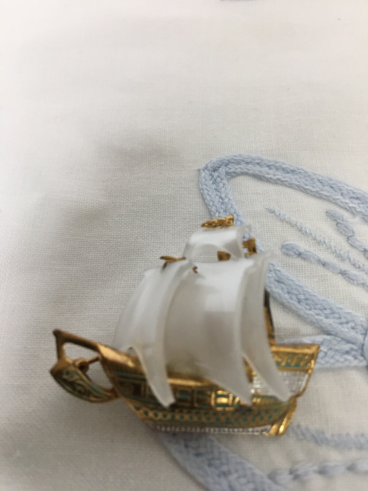 BROACH SPAIN Ship With Faux Pearl Sails Approx. 1 And 3/4 Inch Long | eBay