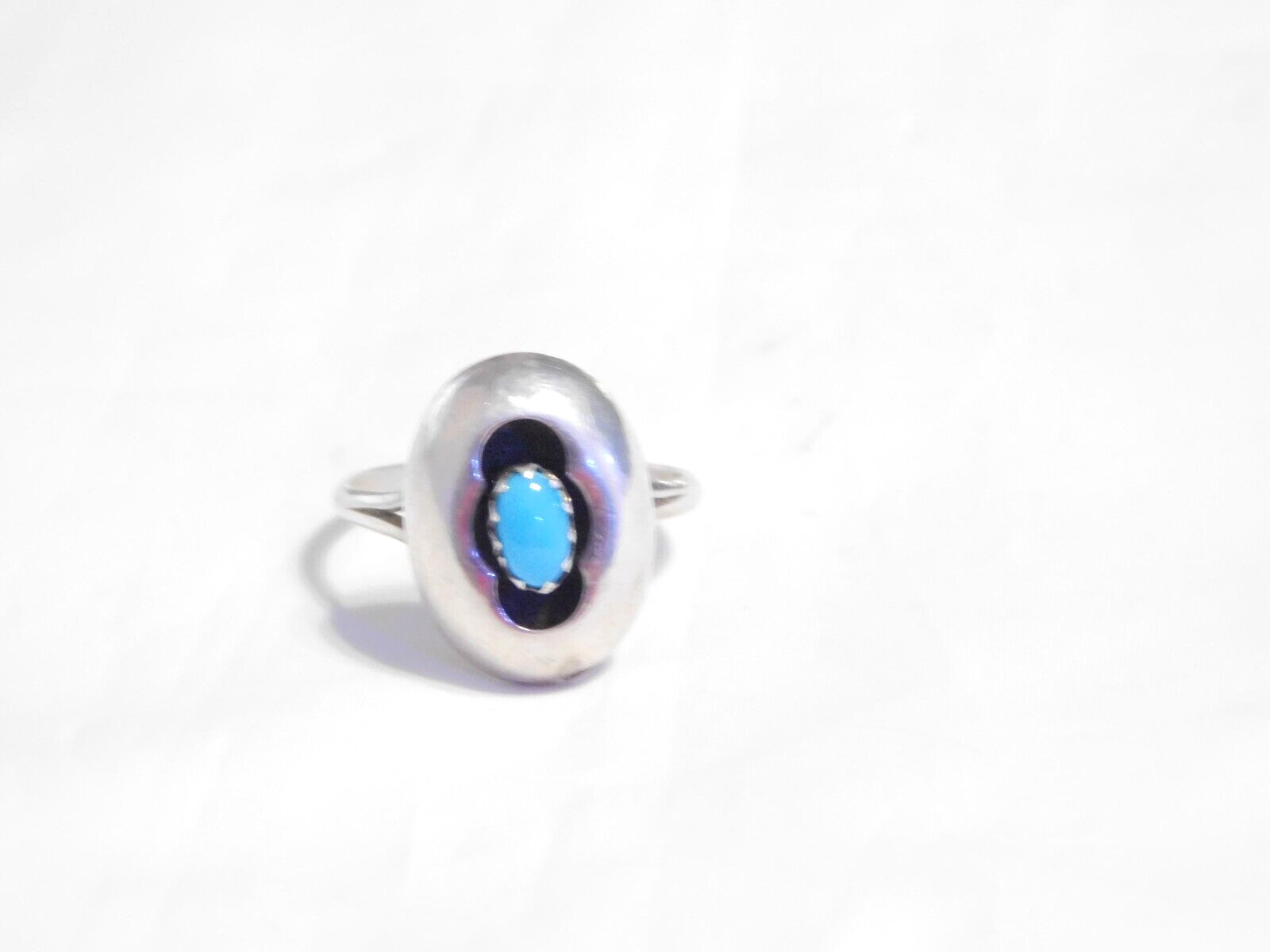 Native American Vintage Turquoise Shadow Box Ring - Gem