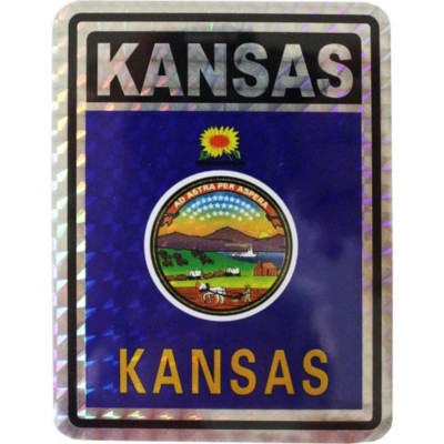 Wholesale Lot 12 State of Kansas Flag Reflective Decal Bumper Sticker ...