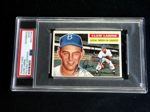 CLEM LABINE #295 SIGNED ORIGINAL 1956 TOPPS PSA/DNA AUTOGRAPH AUTO CARD ...