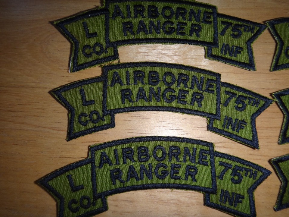 6 Vietnam War US Army L Co AIRBORNE RANGER 75th Infantry Rgt Scrolls ...