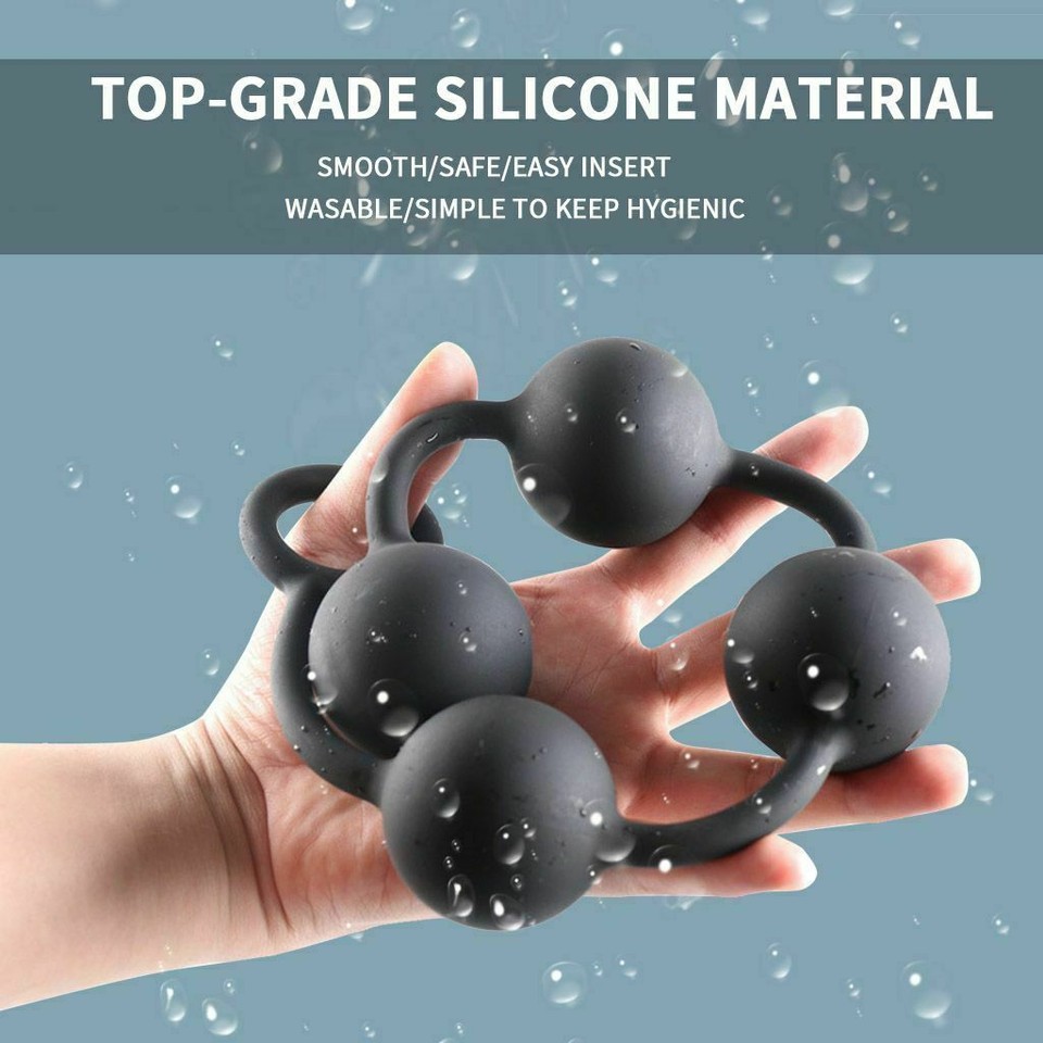S/M/L Anal Beads Silicone Huge Ball Butt Plug Expander Sex Toy Bondage ...