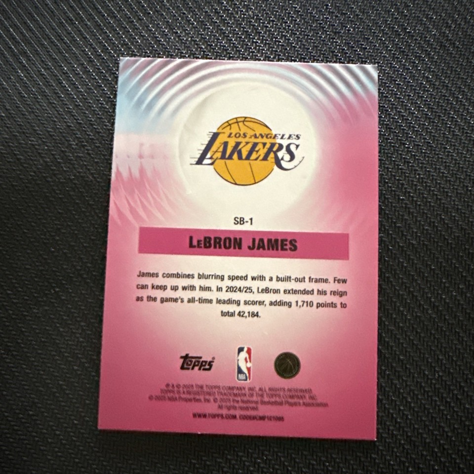 2025-26 Topps #SB-1 LeBron James Sonic Boom Refractor Los Angeles ...