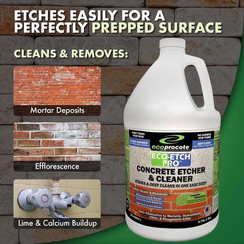Eco Etch Pro Concrete Cleaner & Etcher Dissolver - Efflorescence, Rust ...