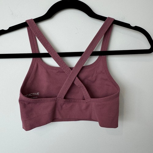 Set Active Burgundy Cross Back Medium Support Sports Bra Size Small | eBay