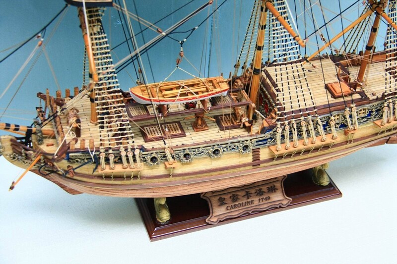 Yuan qing HMS Royal Caroline 1749 Scale 1/50 33'' Wooden Ship Model ...