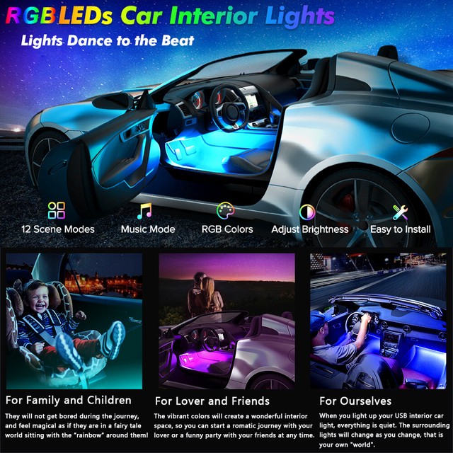 9led Glow RGB Color LED Interior Footwell Floor Seats Inside Light ...