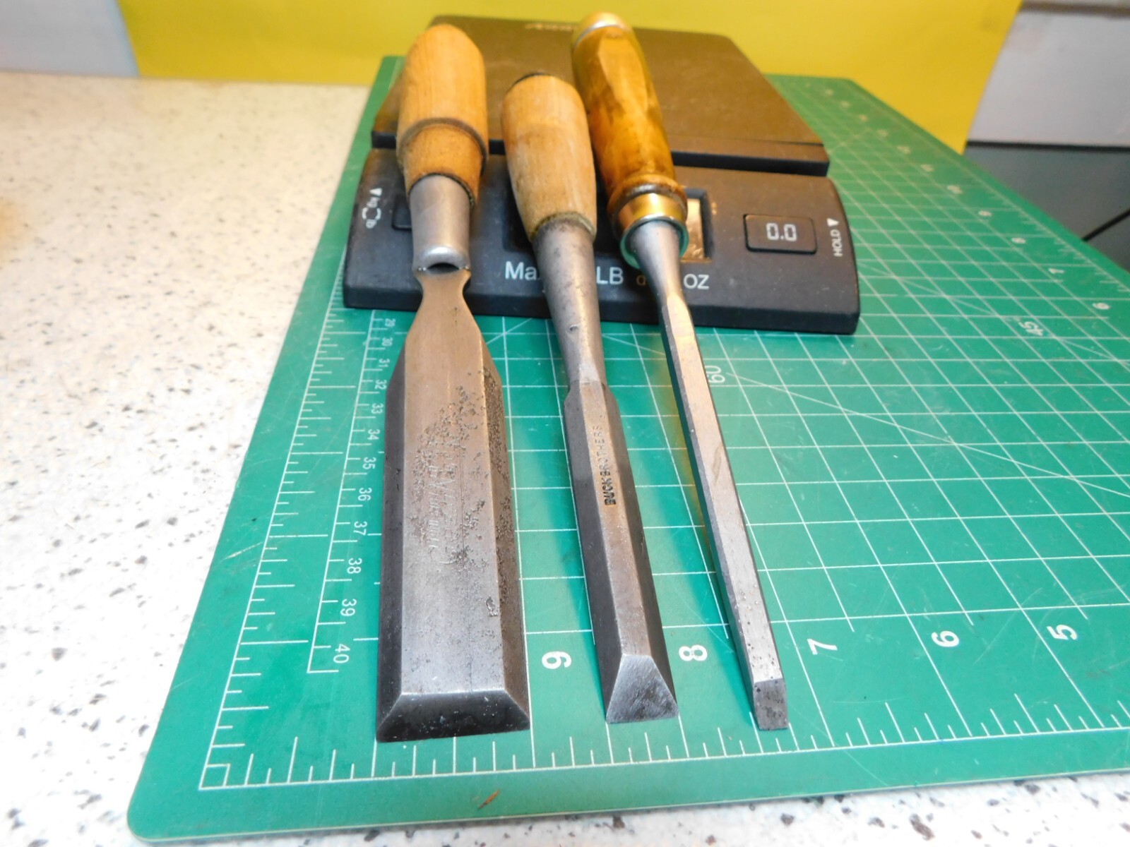 Great Neck Tool 1" & Buck Bros.1/2" Bevel Wood Chisels w/ 1/4" Unmarked ...