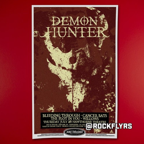 DEMON HUNTER 2012 Original 11X17 Concert Promo Street Poster. Portland ...