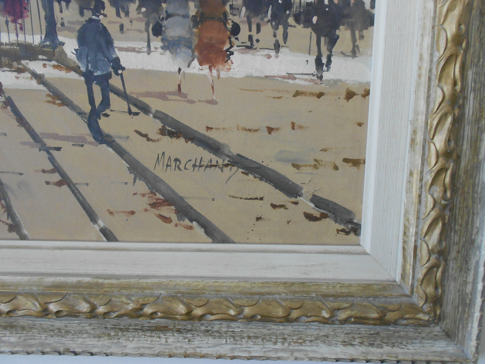 Vintage Oil on Canvas Painting by French artist Jacques Marchand "Paris ...